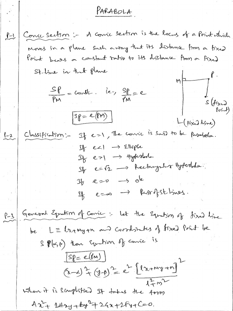 Parabola | PDF