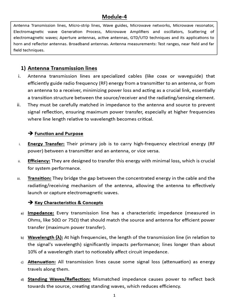 Advances Communication Module-4 | PDF | Antenna (Radio) | Electronic ...