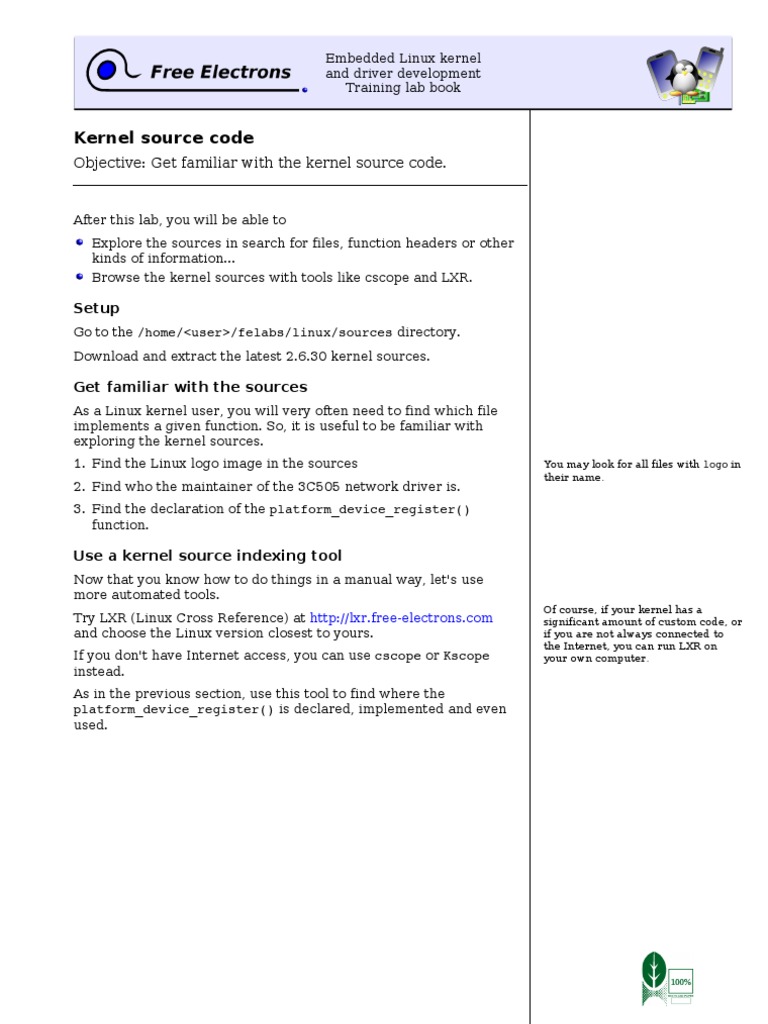 Embedded Linux Kernel and Drivers Labs | PDF | Linux Distribution | Device Driver