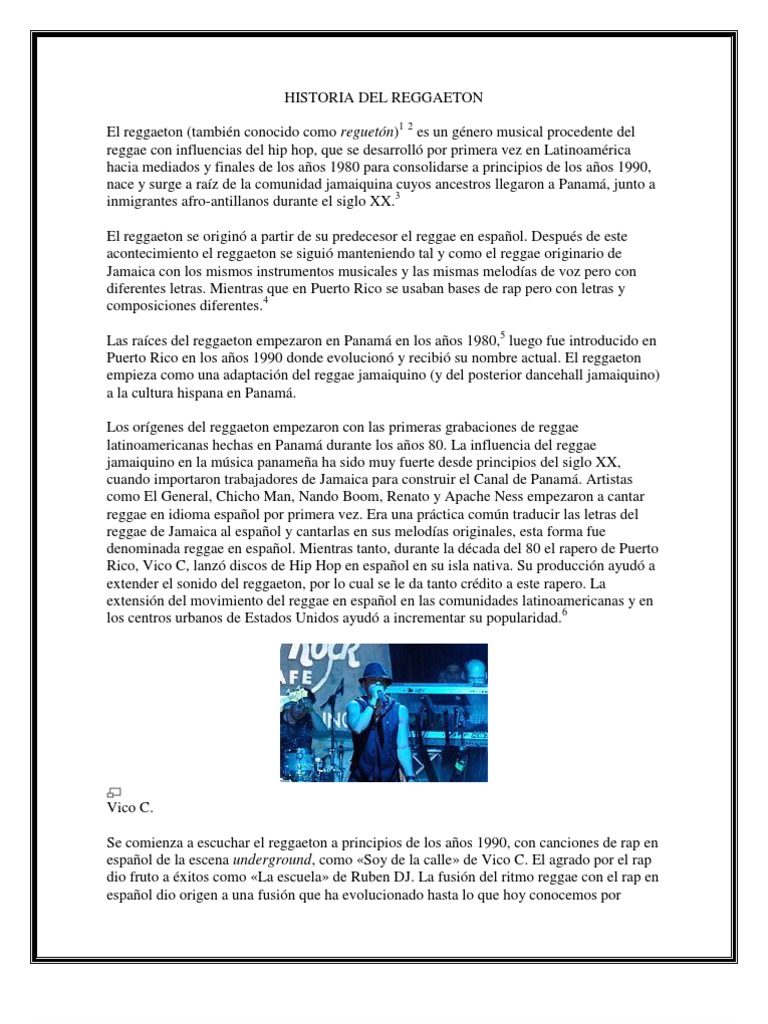 Historia Del Reggaeton | PDF | Música contemporánea | Musica Norteamericana