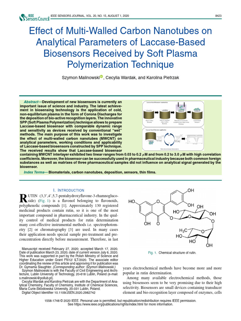 Effect of Multi-Walled Carbon Nanotubes On Analytical Parameters of ...