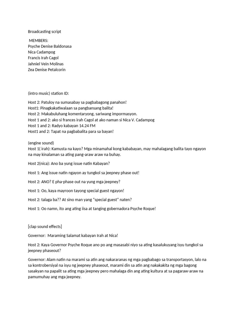 Script Ni Filipino (AutoRecovered) | PDF