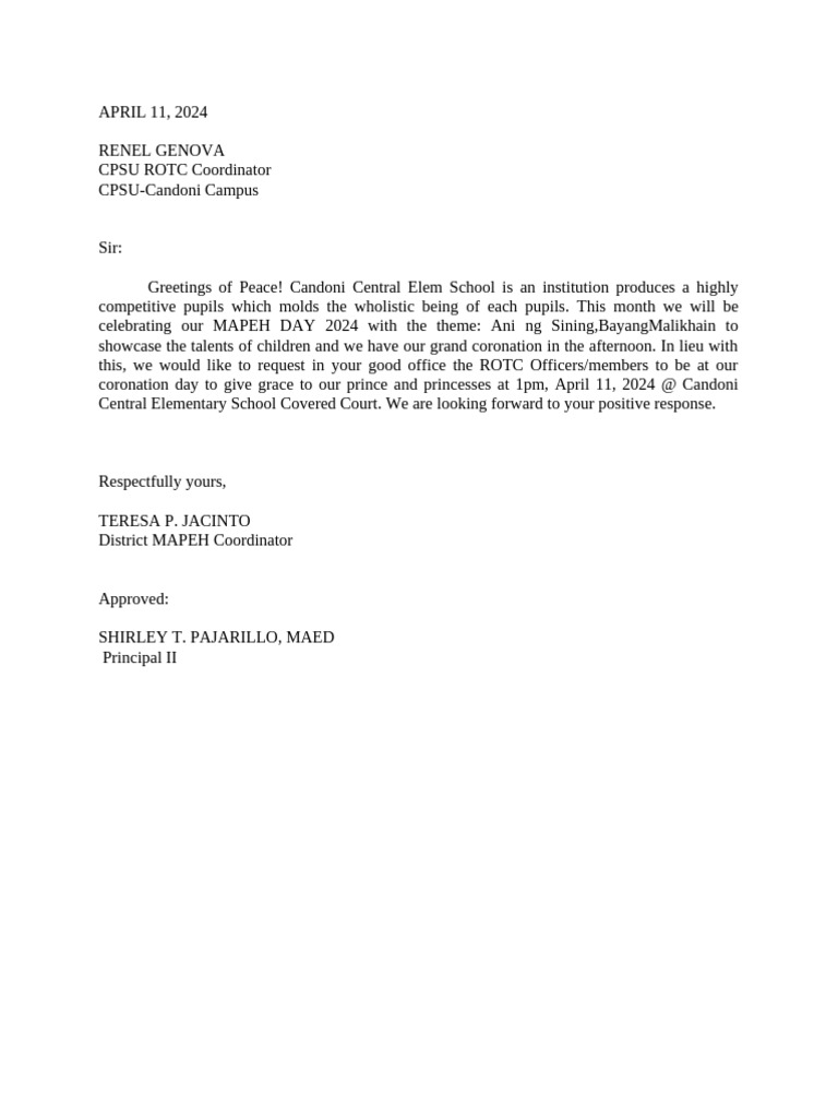 Rotc Letter | PDF