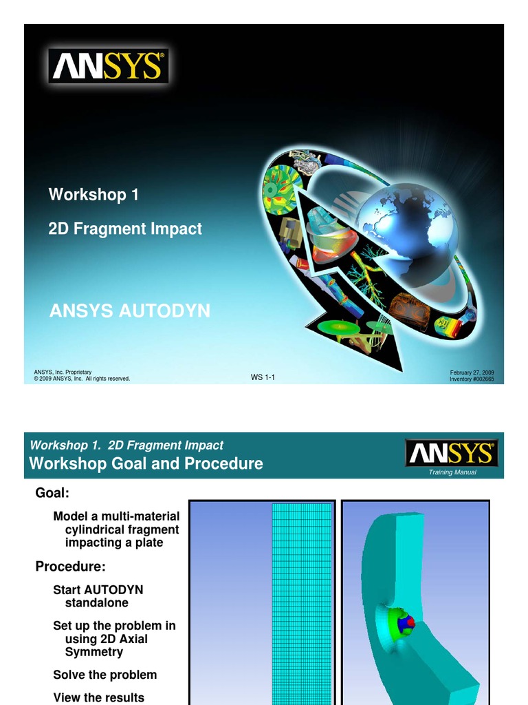 Ansys Autodyn 120 Workshop 01 | PDF | Euclidean Vector | Areas Of ...