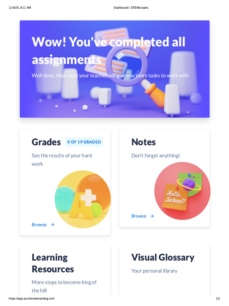 Dashboard _ STEMscopes | PDF