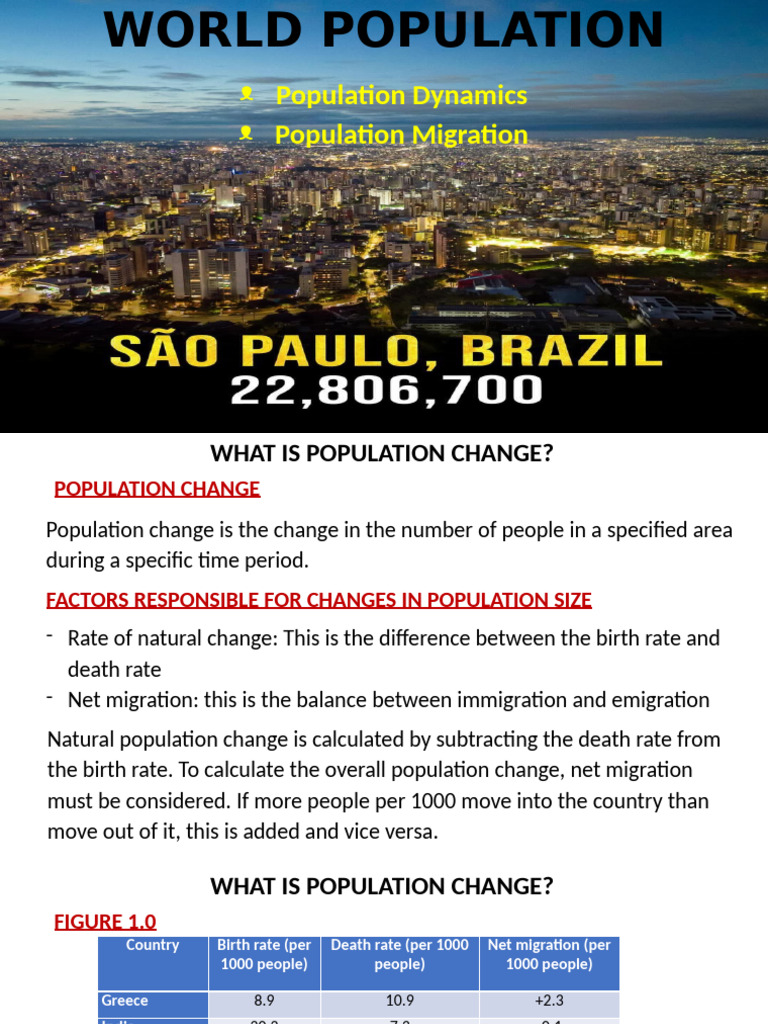 Understanding Population Change Dynamics | PDF | Human Migration ...