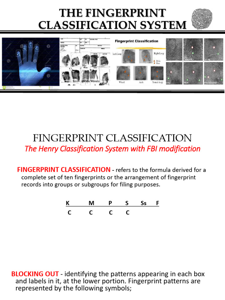 Henry Fingerprint Classification Guide | PDF | Fingerprint | Hand