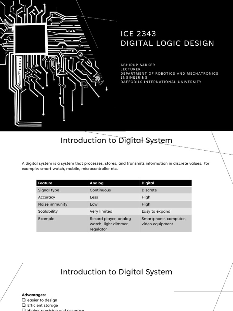 Digital Systems and Numbering Representation | PDF | Analog To Digital ...
