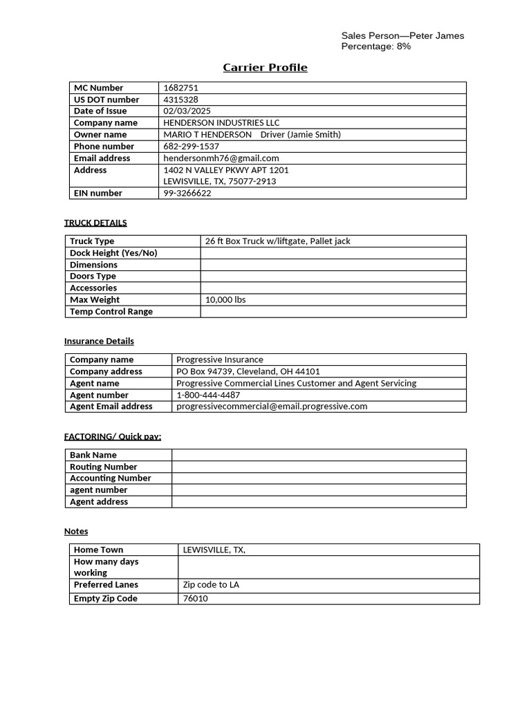 Carrier Profile | PDF