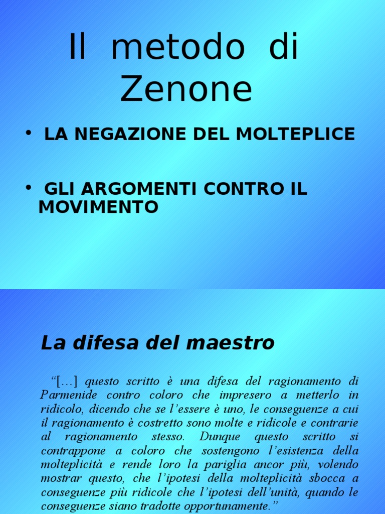 Il Metodo Di Zenone
