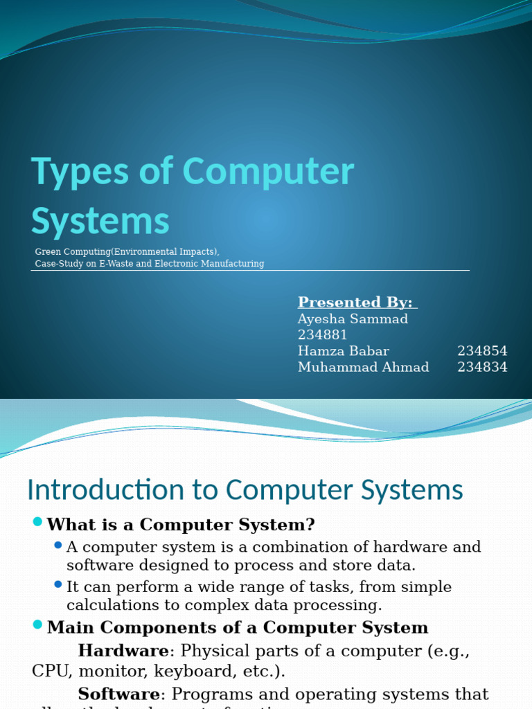 Types of Computer Systems and Green Computing | PDF | Electronic Waste ...