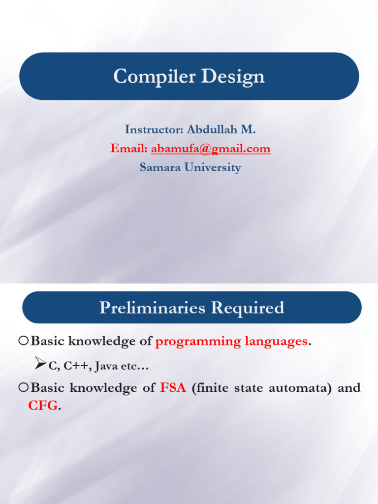 Compiler Design Overview and Phases | PDF | Parsing | Syntax (Logic)