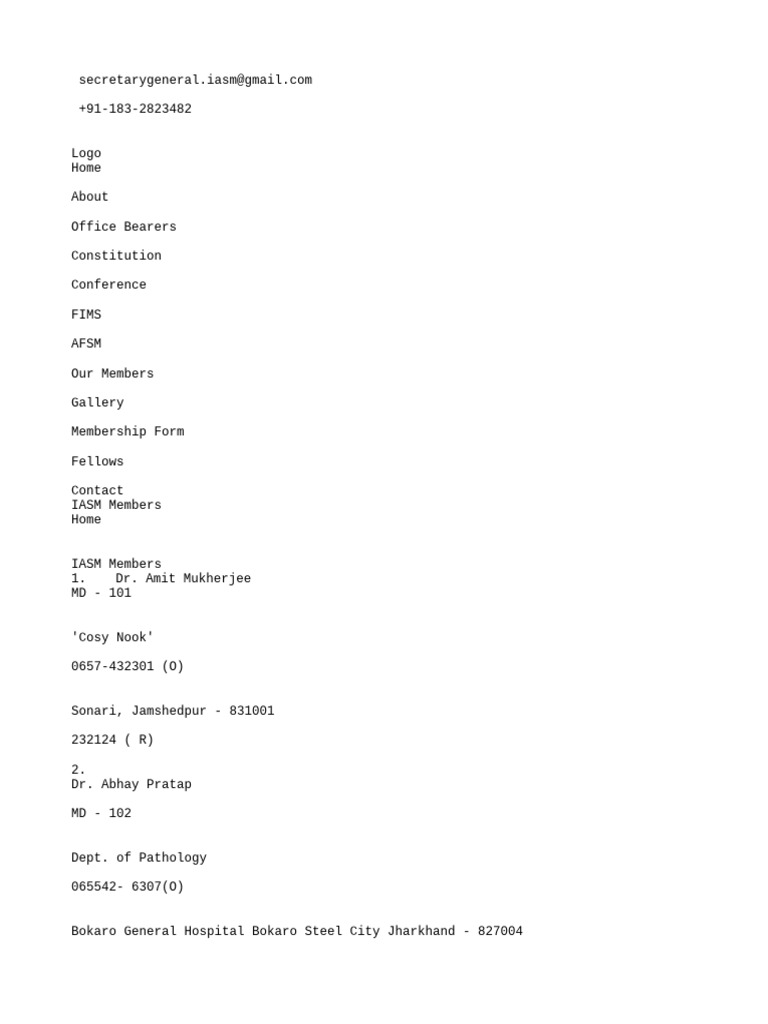 IASM Members Contact List | PDF