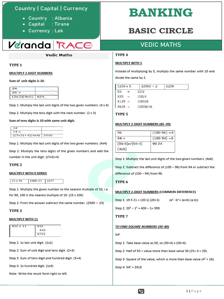 Vedic Maths | PDF | Discrete Mathematics | Numbers