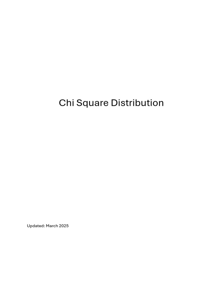 Chi Square | PDF | Chi Squared Test | Statistical Theory