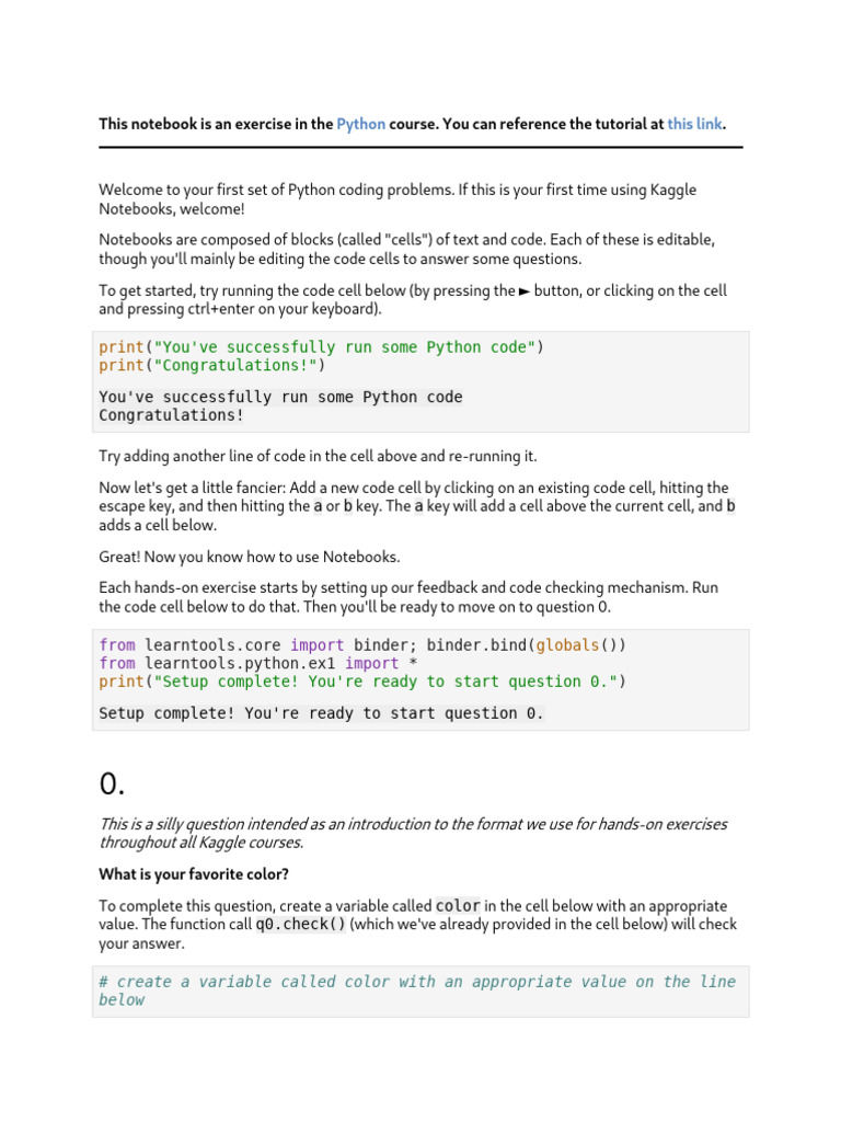 Python Coding Exercises for Beginners | PDF | Pi | Area