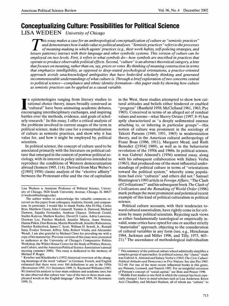 4. Wedeen Conceptualizing Culture Possibilities for Political Science ...