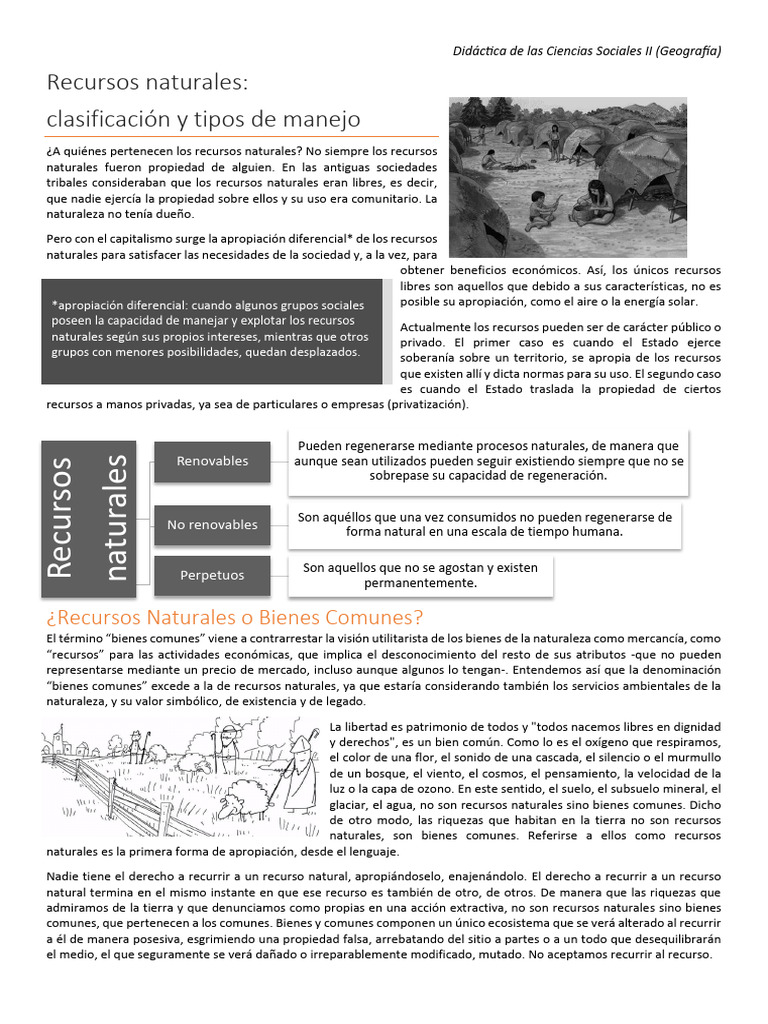 9 - Clasificación y Manejo de Los Recursos Naturales | PDF | Movimiento ...