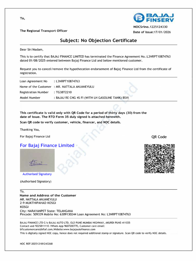 Bajaj Form 35 | PDF