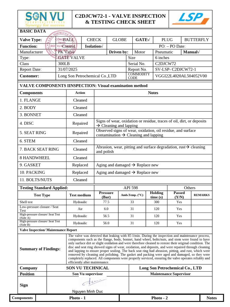 1.gate Vavlve Report 28inch 150lb | PDF | Valve | Mechanical Engineering
