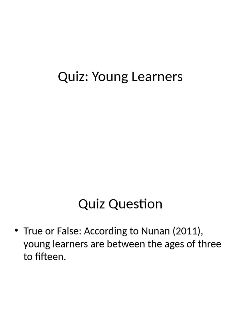 Quiz Young Learners | PDF