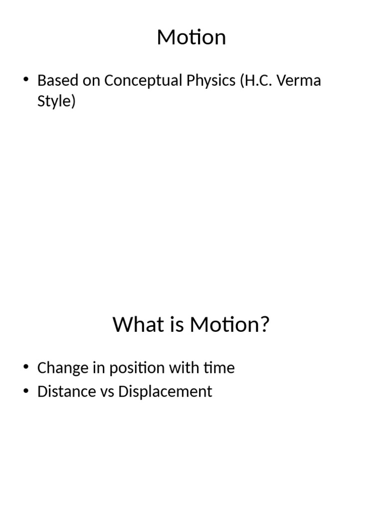 Class 9 Physics Motion HCV | PDF