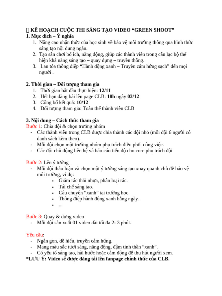 -KẾ-HOẠCH-CUỘC-THI-SÁNG-TẠO-VIDEO | PDF