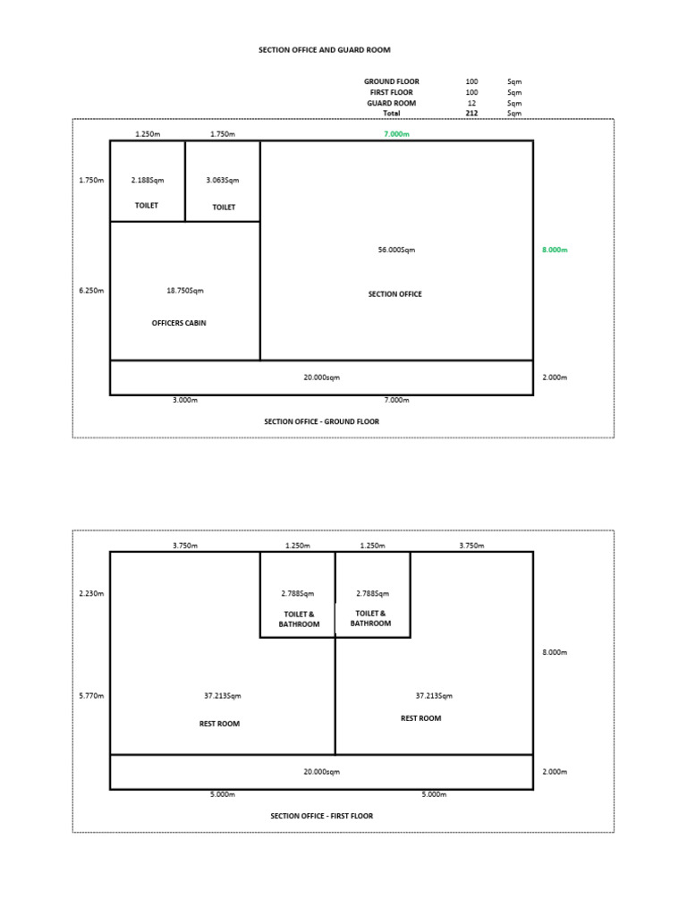 WUA Building Floor Plan and Areas | PDF | Public Health | Public Services