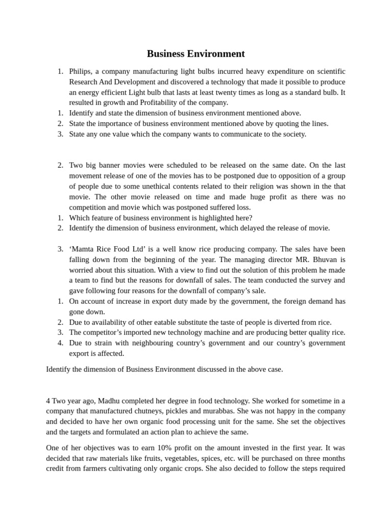 Business Environment Analysis and Impacts | PDF