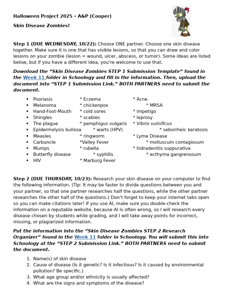 Skin Disease Zombie Project | PDF | Medicine | Health Sciences