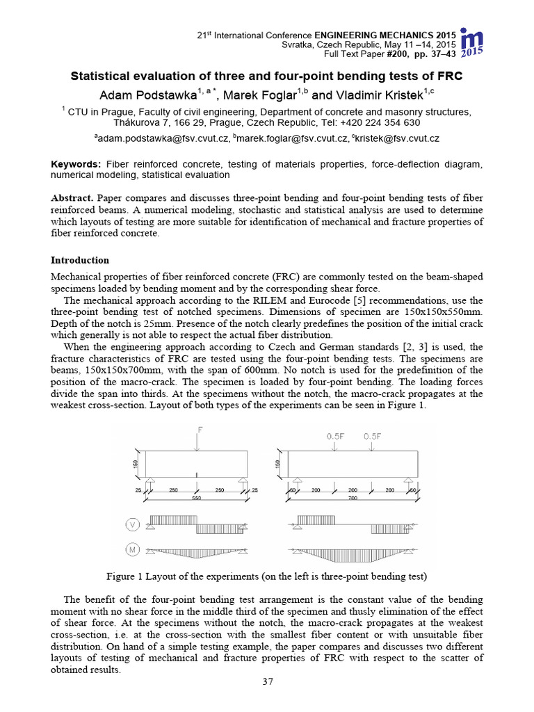 Statistical Evaluation of Three and Four-Point Bending Tests of FRC ...