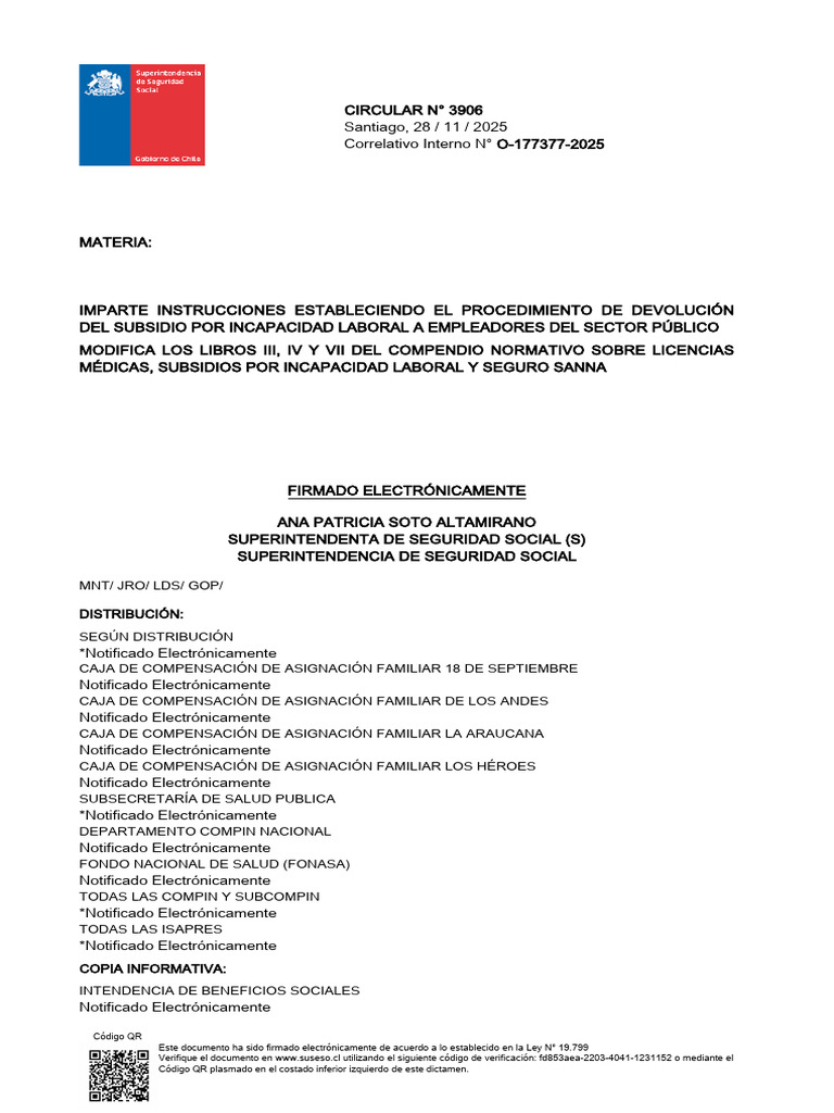 CIRCULAR N°3906ere | PDF | Bancos | Cheque