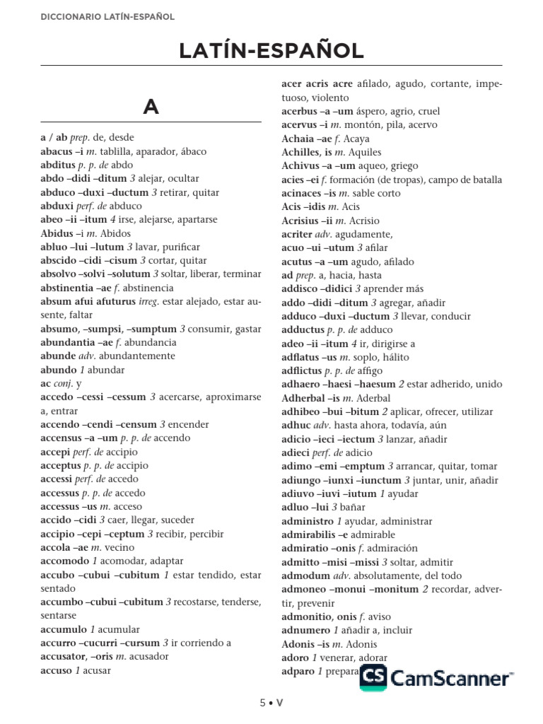 Diccionario latín a español | PDF