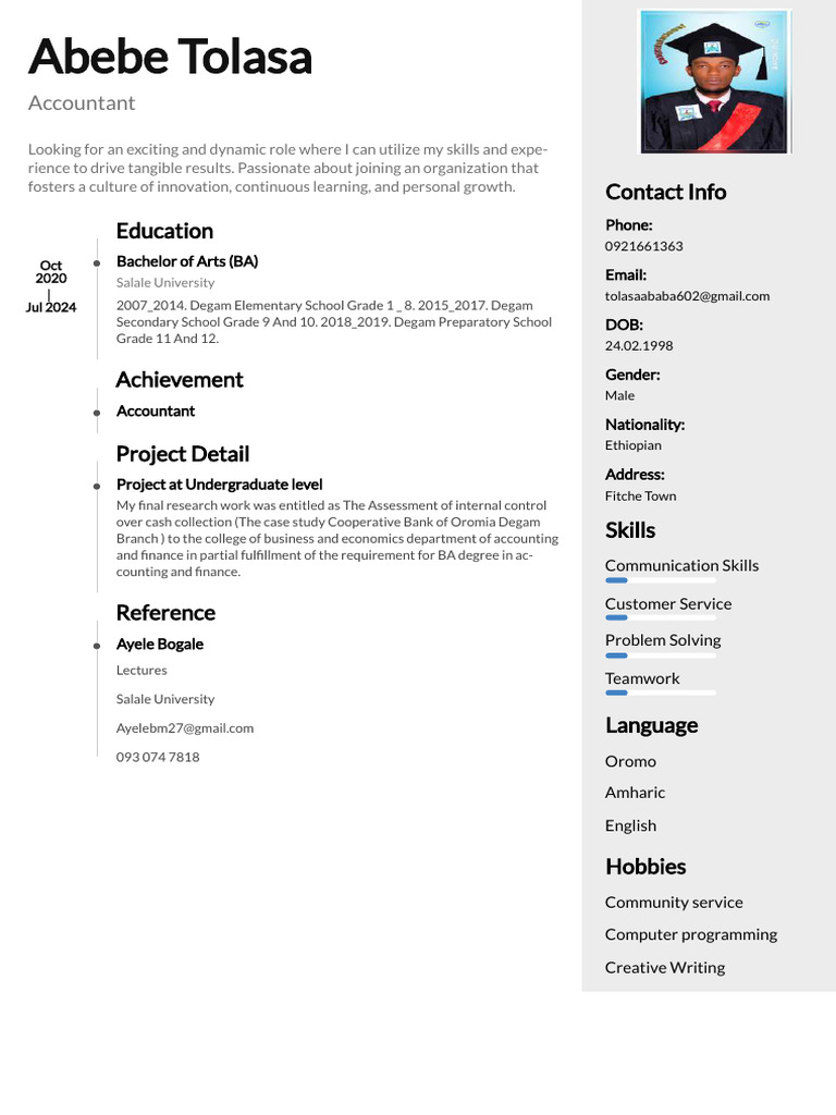 Abebe Resume 728-Compressed | PDF | Learning