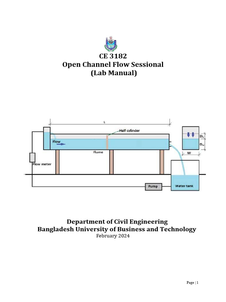 Full Lab Manual Open Channel Flow | PDF | Reynolds Number | Fluid Dynamics