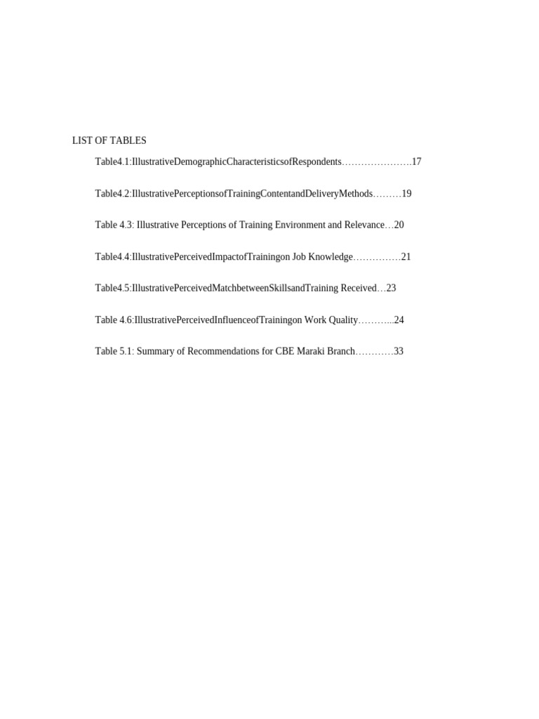 List of Tables-revised (1) | PDF