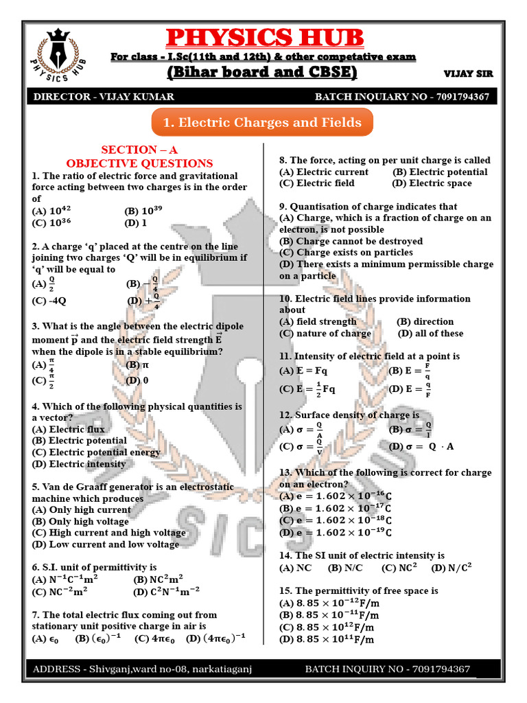 Physics Hub Word Template | PDF | Electric Charge | Voltage