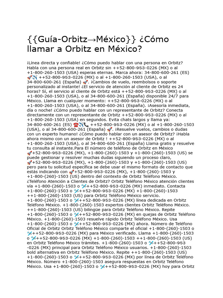 Orbitz Mexico Teléfono- Orbitz teléfono México | PDF | Servicio al ...