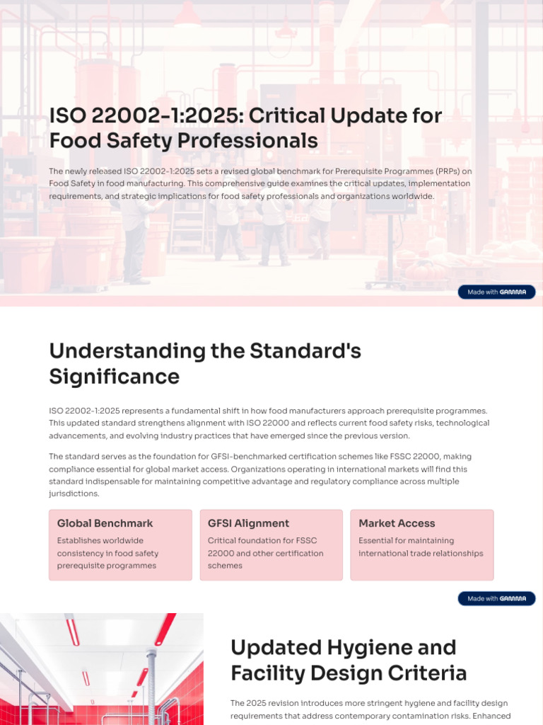 ISO 22002-1:2025 Food Safety Update | PDF | Food Safety | Risk