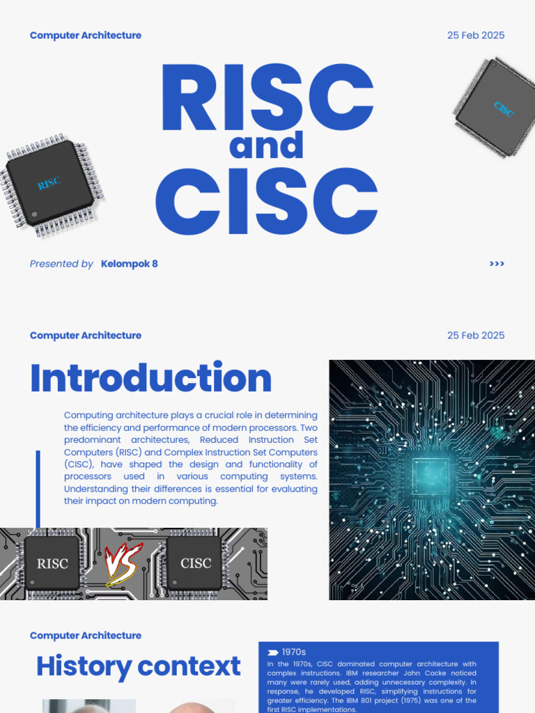RISC and CISC - Kelompok 8 | PDF | Computer Architecture | Computing