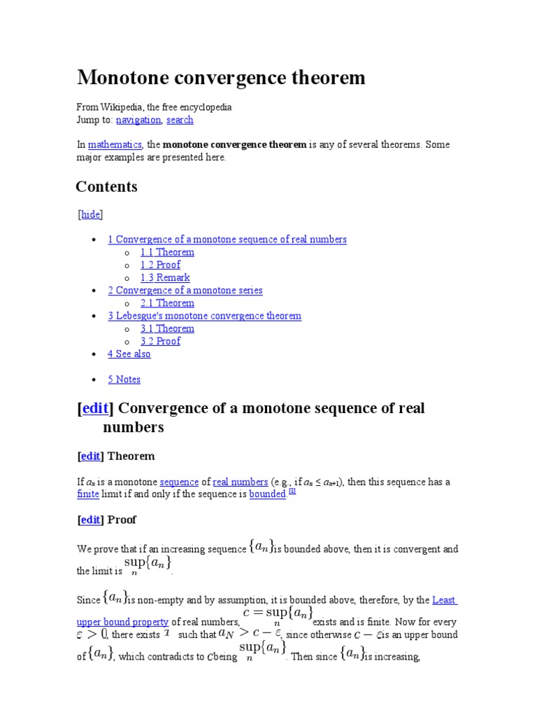 Monotone Convergence Theorem | PDF | Measure Theory | Teaching Mathematics