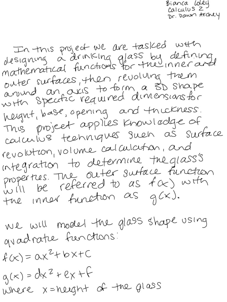 Calc 2 Project 1 | PDF