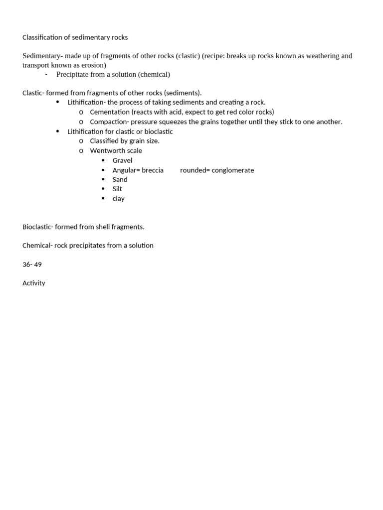 Sedimentary Rocks Lab | PDF