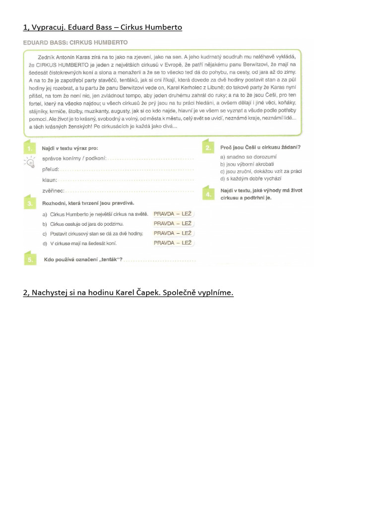 Literatura Capek a Bass | PDF