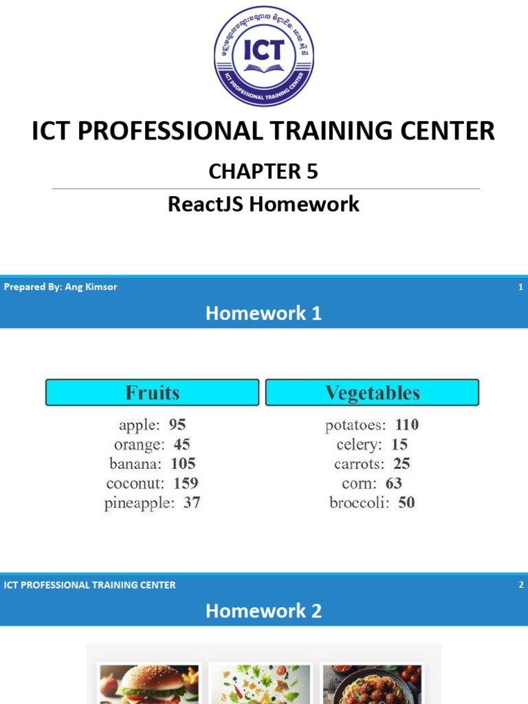 ReactJS Homework Assignments Guide | PDF