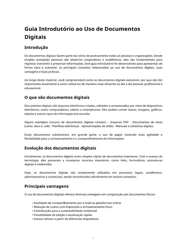 Guia Prático de Documentos Digitais | PDF | Informação | Armazenamento ...