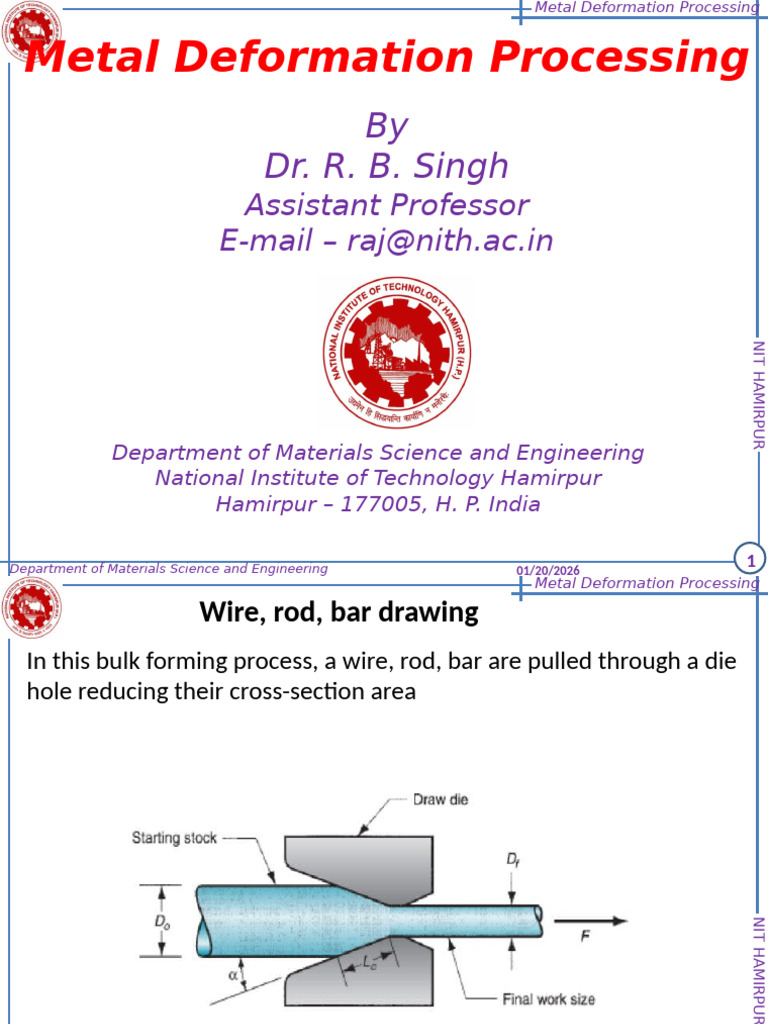 Metal Deformation: Wire and Bar Drawing | PDF | Sheet Metal ...