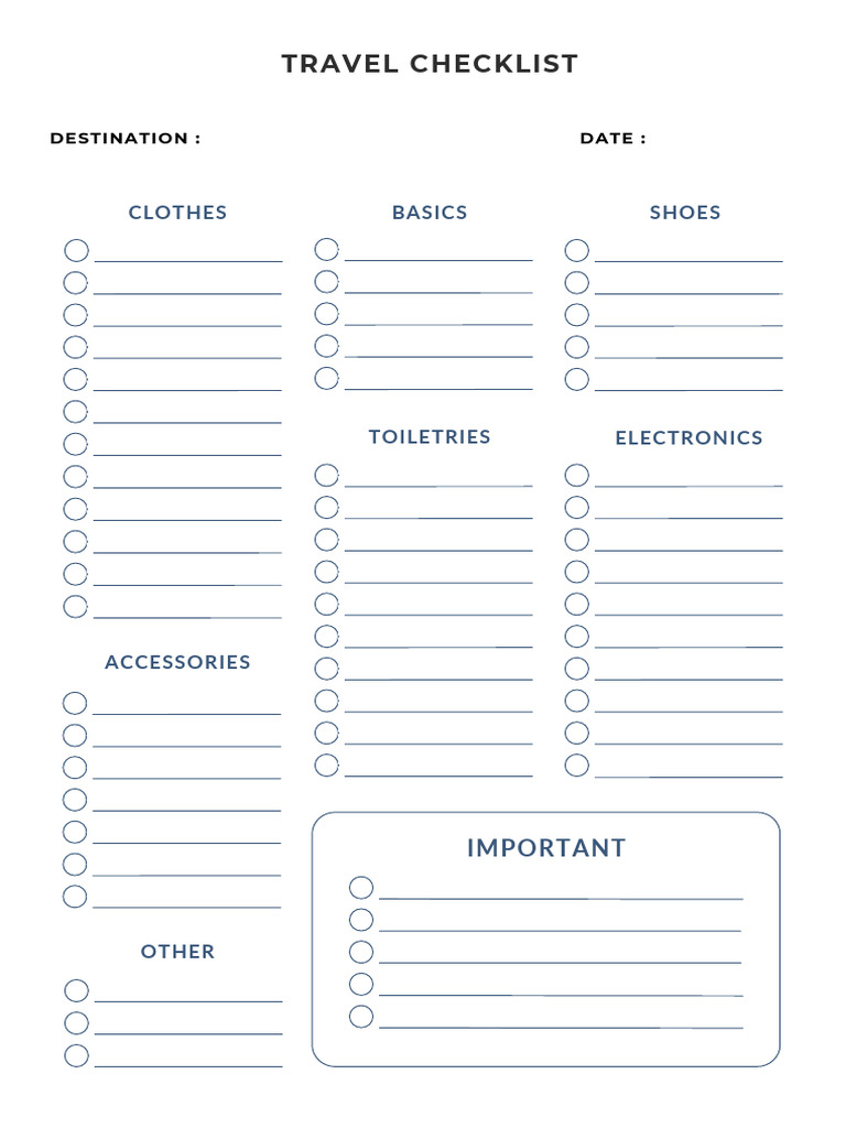 Check-List Voyage A4 | PDF