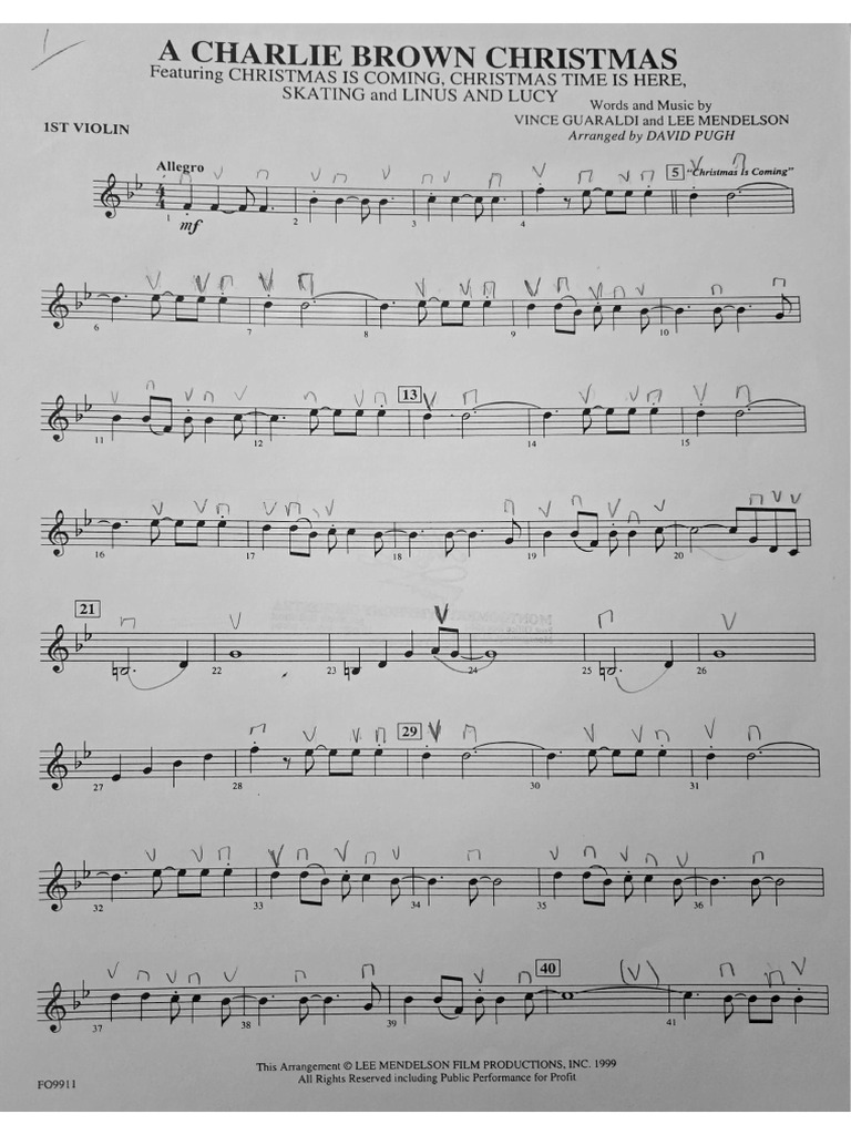 Charlie Brown Violin 1 Part | PDF