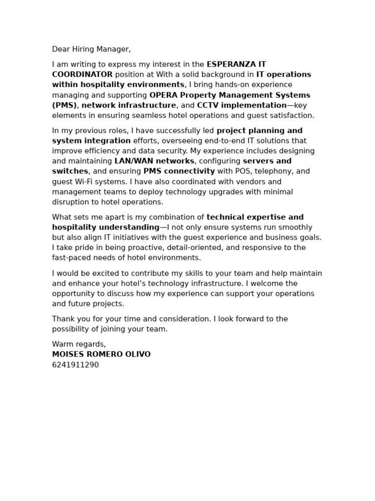 Dear Hiring Manager | PDF